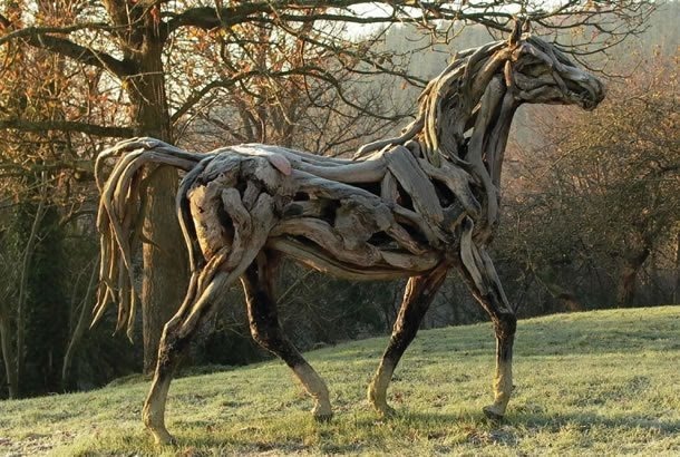 Incredible Tree Branch Horse Sculptures | Amusing Planet